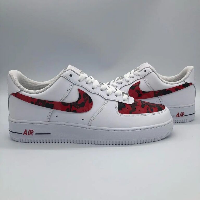 Red Camo Air Force 1 Custom – Daniel Customs