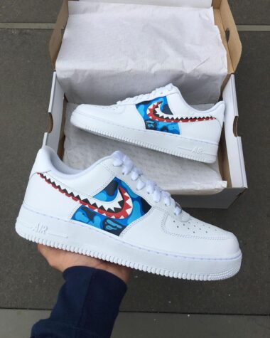 Shark Bape Air Force 1 Custom - Daniel Customs