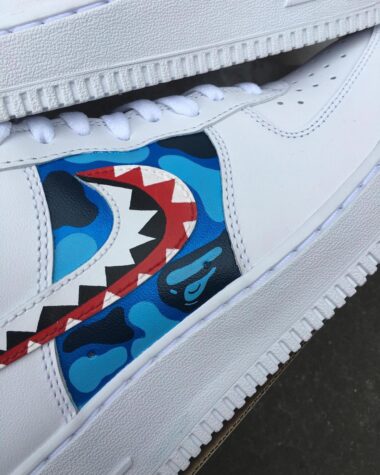 Shark Bape Air Force 1 Custom - Daniel Customs