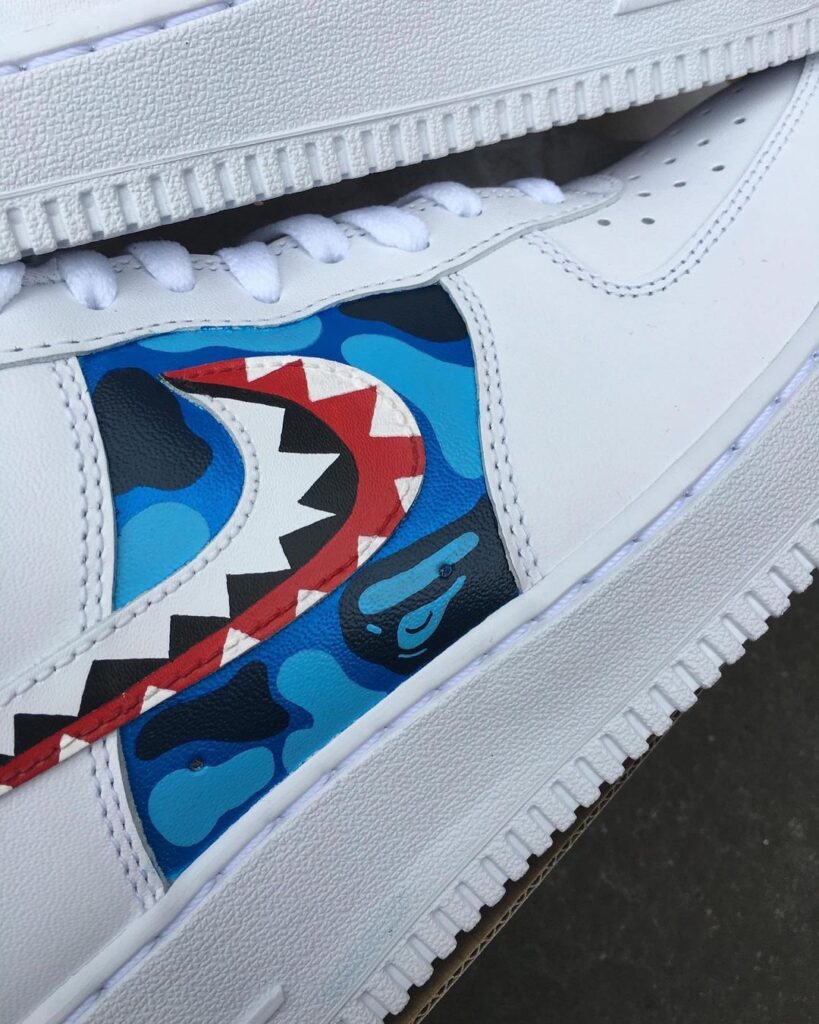 Shark Bape Air Force 1 Custom – Daniel Customs